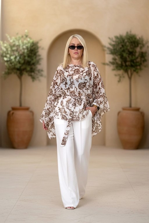 Bluza Plus-Size SOFIA Print – bela