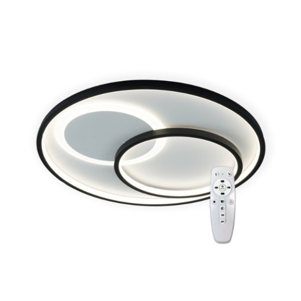 LED plafonjera SMD M205469 2x20W 3000~6500K 3CCT crna sa daljinskim