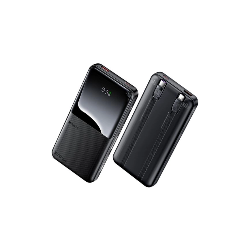 REMAX RPP-679 Black 20W+QC 22.5W Power Bank with 2 Fast Ch. Cables 10000mAh