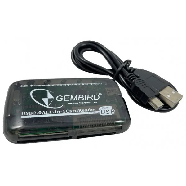 Gembird Čitač svih tipova memorijskih kartica USB 2.0 | FD2-ALLIN1-BLK
