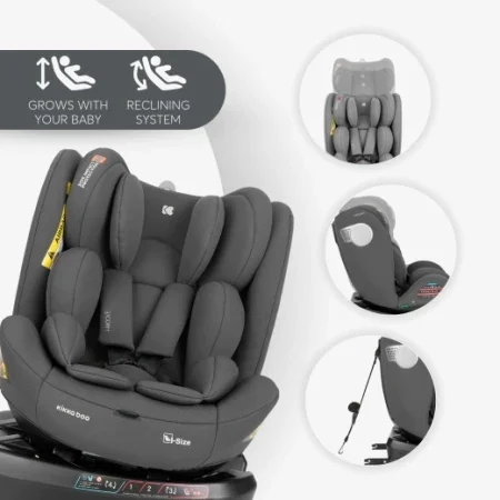 KikkaBoo autosedište 40-150 cm I-moove 2 I-size isofix dark grey ( kkb00102 )