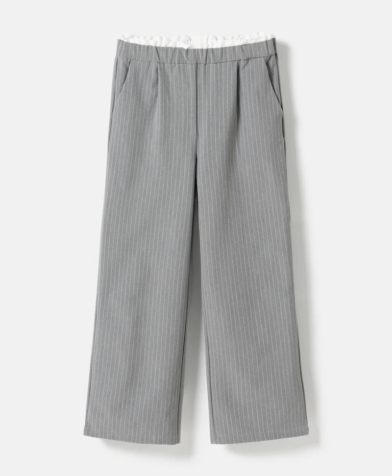Pantalone za devojčice sive sa prugicama