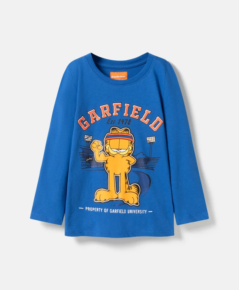 Majica za dečake plava sa dugim rukavima Garfield 100% pamuk