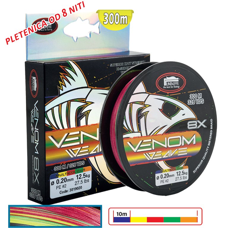 VENOM WAVE 8X MULTICOLOR– 300 m – Lineaeffe