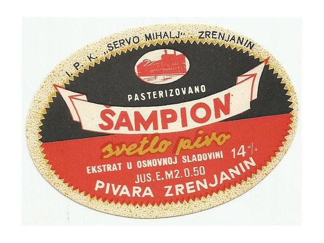 Sampion svetlo pivo etiketa