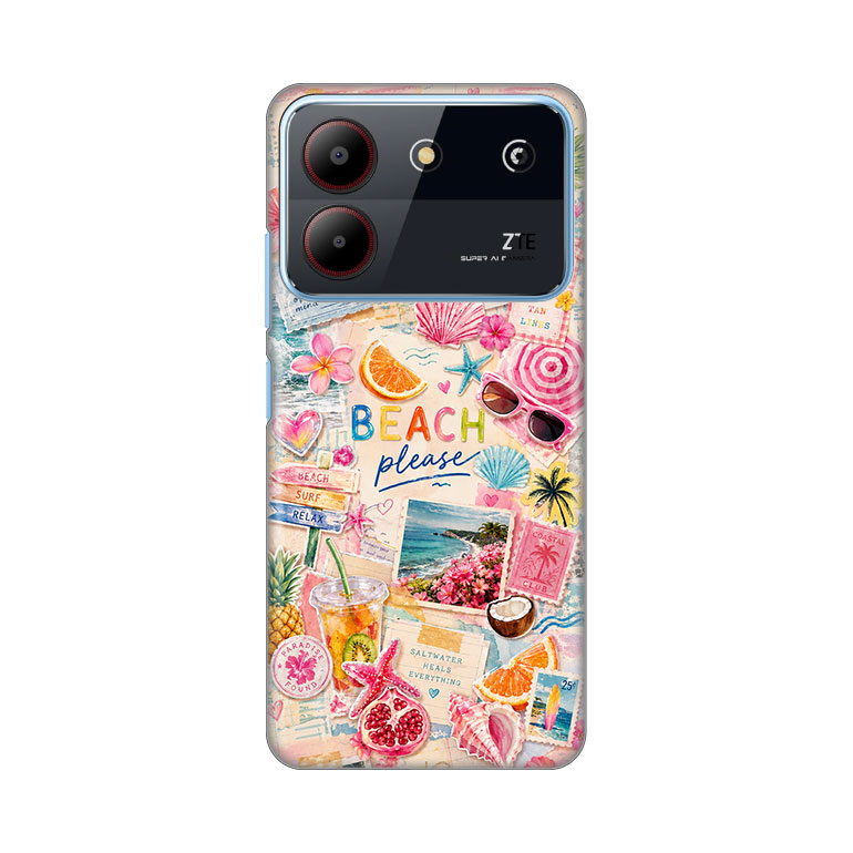 Silikonska futrola print Skin za ZTE Blade A54 Beach Please