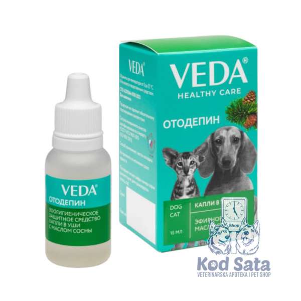 VEDA Otodepin Higijenske Kapi Za Uši, Za Pse i Mačke 15ml