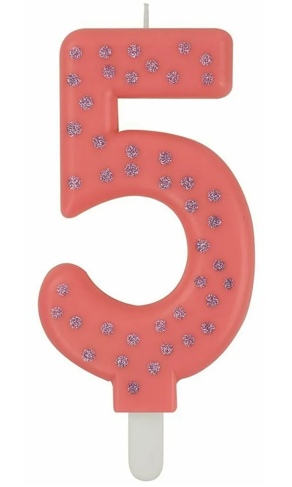 Rođendanska svećica BROJ 5 PINK