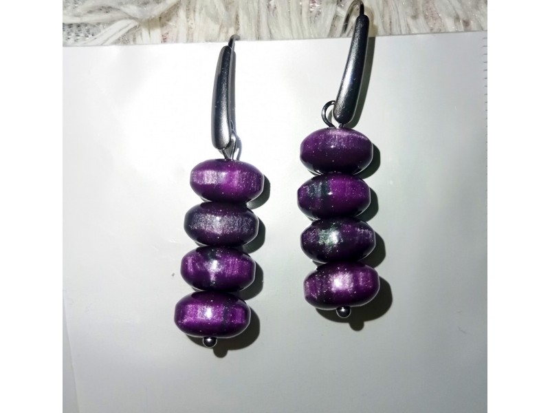 Minđuše. Resin perle, hirurški čelik