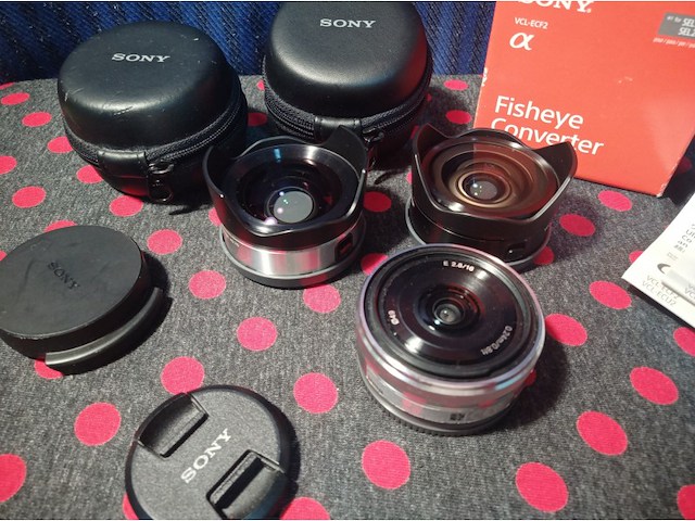 Sony 16mm palačinka + Ultra-Wide + Fisheye
