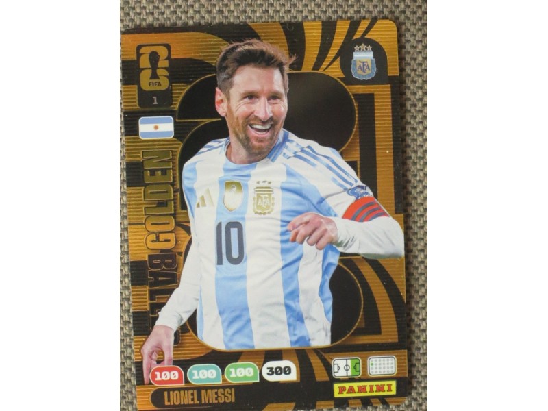 PANINI FIFA WORLD CUP 2026 MESSI GOLDEN BALL ADRENALYN