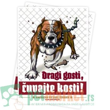 Watchdog: Nalepnica upozorenja za stan Pit Bul Smeđi/Beli