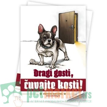 Watchdog: Nalepnica za stan čuvaj se psa Francuski Buldog Beli