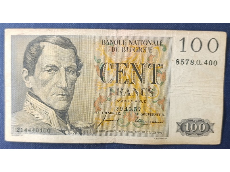 Belgija - 100 franaka - 1957