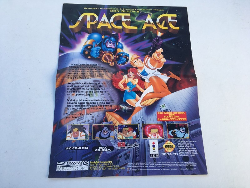 SPACE ACE reklamni poster 1994 SEGA