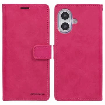 IPHONE 16 MERCURY GOOSPERY BLUE MOON WALLET CASE - HOT PINK