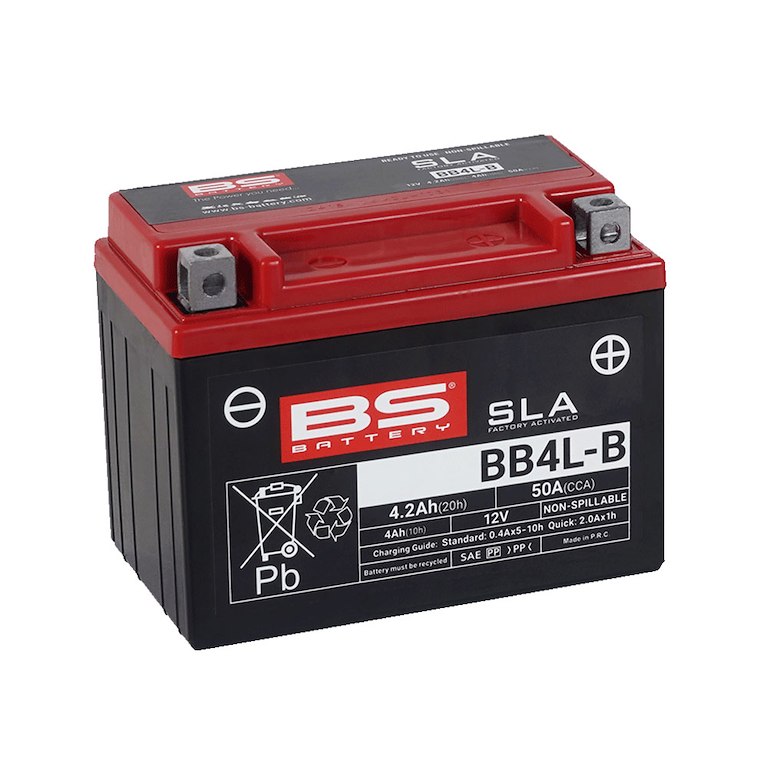 Akumulator BS 12V 4Ah SLA BB4L-B desni plus (120x70x92) 50A
