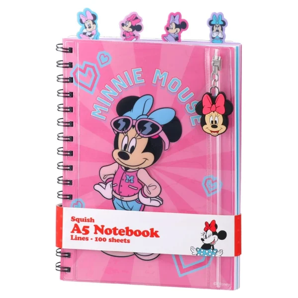 Squish, sveska sa spiralom, A5, dikto, 100 lista, Minnie Mouse