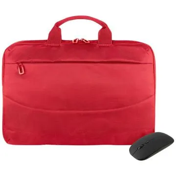 TUCANO IDEA BUNDLE 15.6" LAPTOP BAG WITH WIRELESS MOUSE - RED