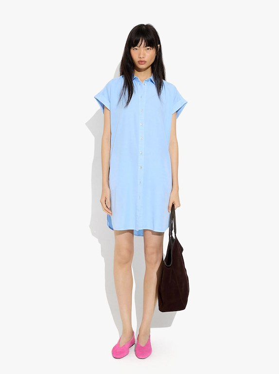SHORT 100% LYOCELL SHIRT DRESS