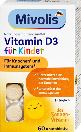 Mivolis
Vitamin D3 tablete za decu, tablete za žvakanje, 60 kom
Dodatak ishrani