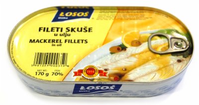 SKUŠA FILETI U ULJU LOSOS 170G