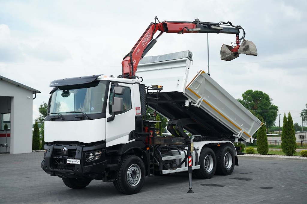 Renault C 430 / 6x4 / WYWROTKA 2 STRONNA / HYDROBURTA + HDS FASSI F155.A kiper