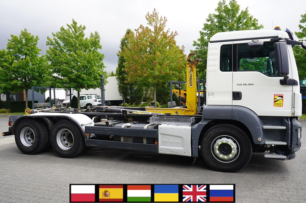 MAN TGS 26.360 6x4 BB / 160 tho. km / Palfinger hooklift kamion rol kiper