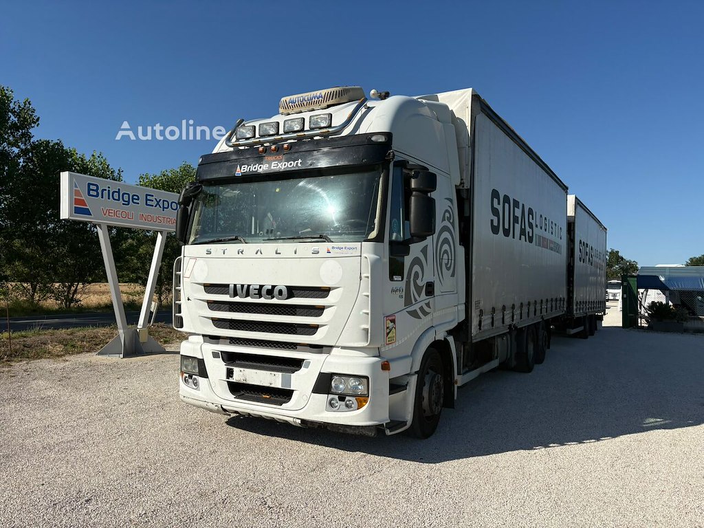 IVECO STRALIS 420 CUBE ZF euro 5 kamion s ceradom + prikolica sa ceradom