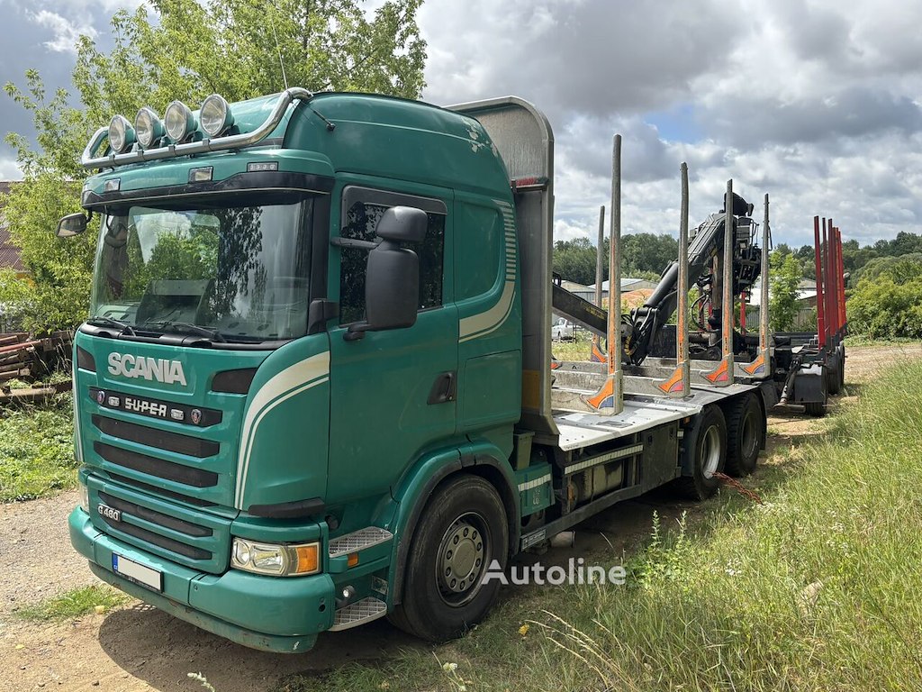 Scania G480 kamion za prevoz drva + šumarska prikolica