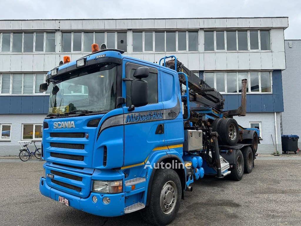 Scania R480 6X4 + EPSILON SRX47 + 2 AXLE HANGER kamion za prevoz drva