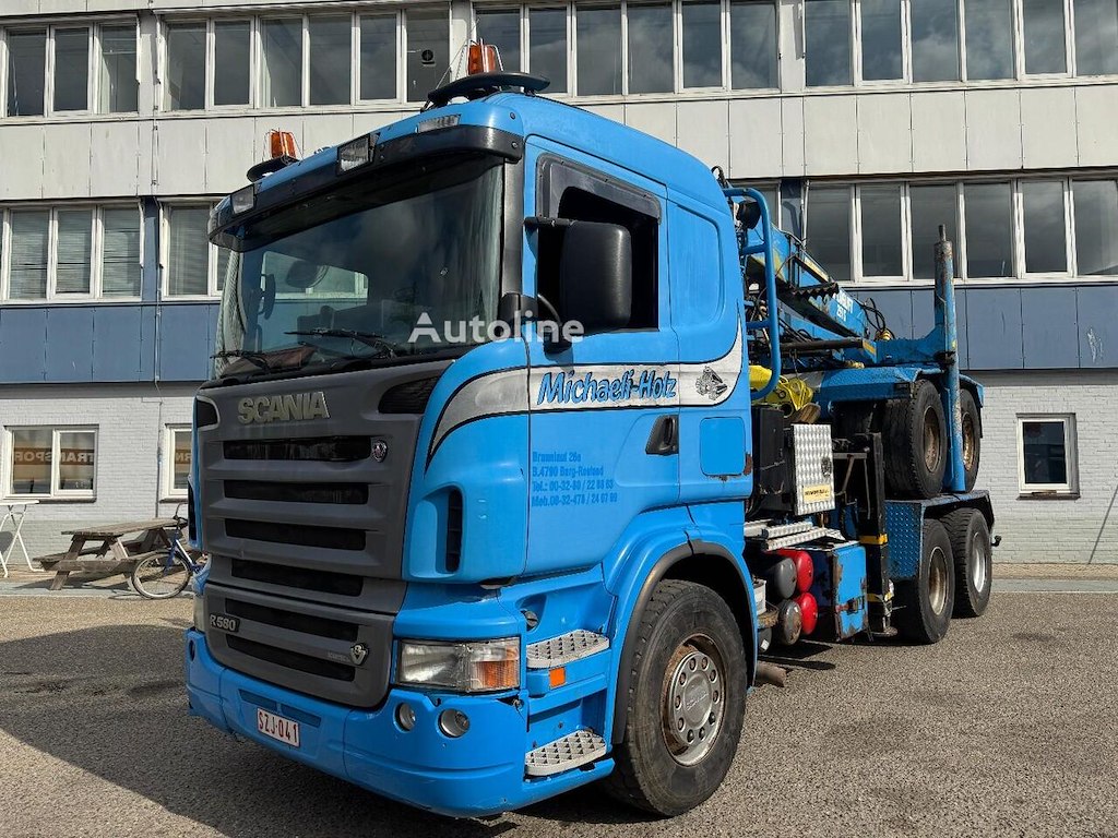 Scania R580 6X4 + LOGLIFT F251S89A + 2 AXLE HANGER kamion za prevoz drva
