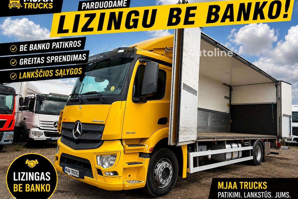 Mercedes-Benz Antos 1843 18T atidaromu sonu ir liftu izotermni kamion