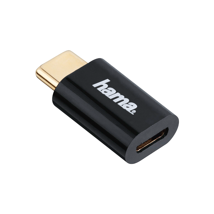 HAMA MicroUSB na USB-C adapter 178399 Adapter, Micro USB ženski, USB-C, Crna