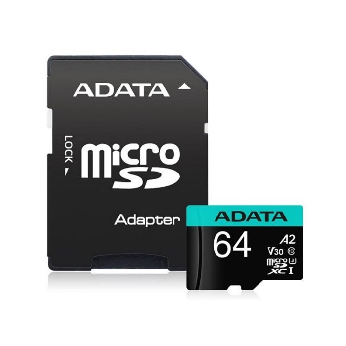 UHS-I U3 MicroSDXC 64GB V30S class 10 + adapter AUSDX64GUI3V30SA2-RA1