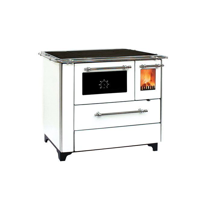 ALFA PLAM Šporet na čvrsto gorivo Donna 90 - Bela Standardni, 5 kW, Levo, Drvo/Ugalj