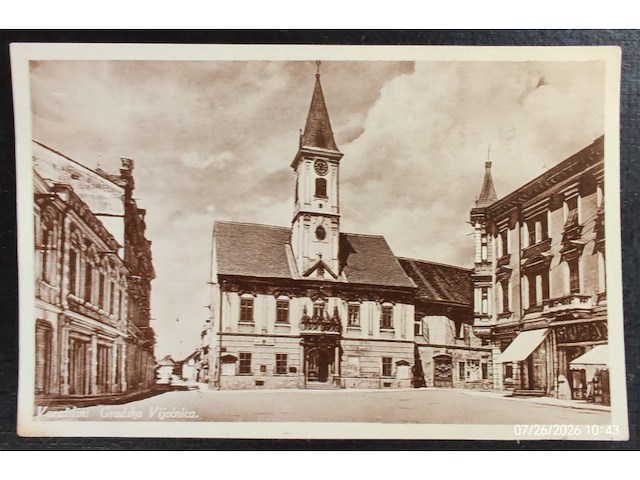 Varazdin, gradska vijecnica, stara razglednica