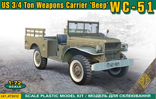 NEW! ACE 72612 US WC-51 - 3/4 Ton Weapons Carrier 'Beep'