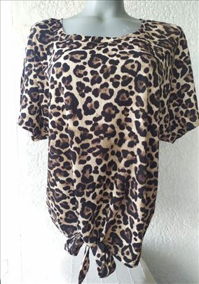 JANINA Bluza Leopard Print - Kratak Rukav / L