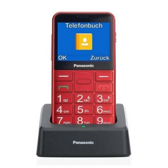 Mobilni telefon Panasonic KX-TU155EXRN, 24" LCD, Single SIM, Podrška za microSD do 32 GB, Bluetooth, Postolje za punjenje, Crvena boja