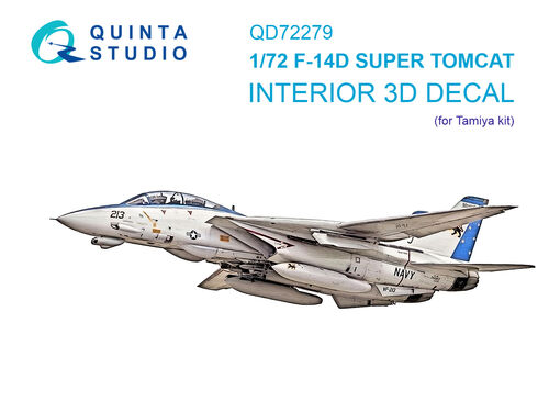 NEW! Quinta Studio QD72279 Grumman F-14 D Super Tomcat - 3D-Printed & Coloured Interior (for Tamiya Kits)