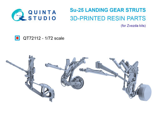 NEW! Quinta Studio QT72112 Sukhoi Su-25 - Landing Gear Struts (for Zvezda Kits / 3D-Printed)
