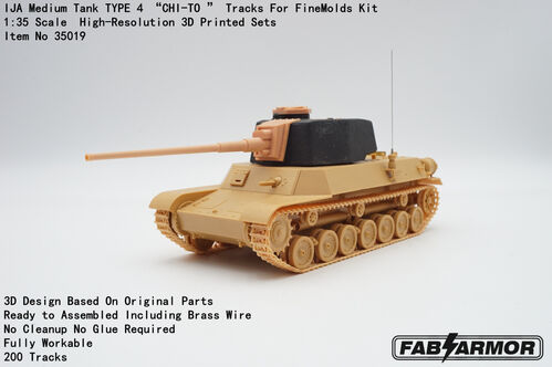 NEW! Fab Scale Fa35019 IJA Medium Tank Type 4 Chi-To - 3D-Printed Tracks Set (for Fine Molds Kits)