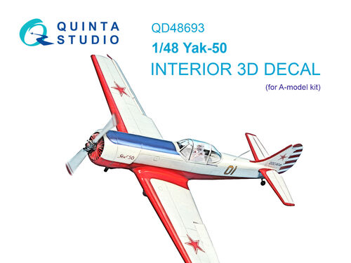 NEW! Quinta Studio QD48693 Yakovlev Yak-50 - 3D-Printed & Coloured Interior (for A-Model Kits)