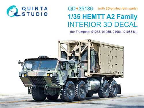 NEW! Quinta Studio QD+35186 HEMTT A2 Family - 3D-Printed & Coloured Interior with 3D-Printed Resin Parts (for Trumpeter Kits)