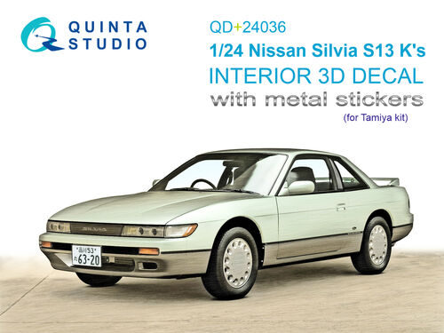 NEW! Quinta Studio QD+24036 Nissan Silvia S13 K-s - 3D-Printed & Coloured Interior with Metal Sticker Parts (for Tamiya Kits)