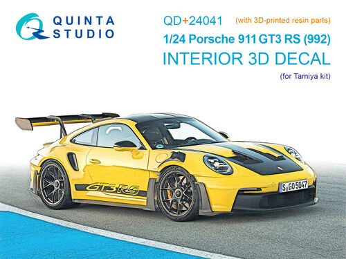 NEW! Quinta Studio QD+24041 Porsche 911 GT3 RS (992) - 3D-Printed & Coloured Interior with 3D-Printed Resin Parts (for Tamiya Kits)