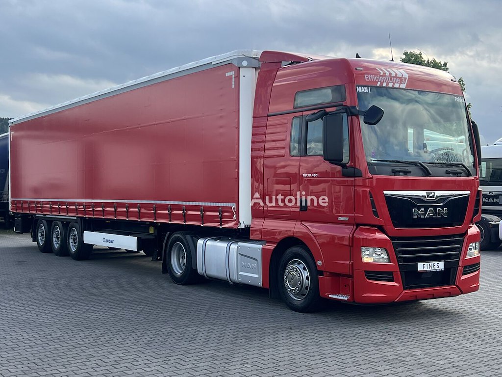 MAN TGX 18.460 XXL / E6 / STANDARD / RETARDER + NACZEPA KRONE / ZEST tegljač + poluprikolica sa kliznom ceradom