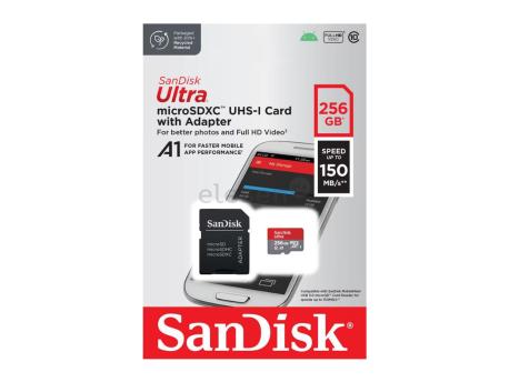 SANDISK Micro SDXC 256GB Ultra, SDSQUAC-256G-GN6MA + Adapter