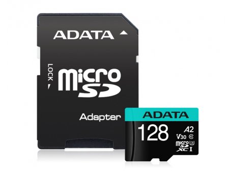 ADATA UHS-I U3 MicroSDHC 128GB V30S class 10 + adapter AUSDX128GUI3V30SA2-RA1
